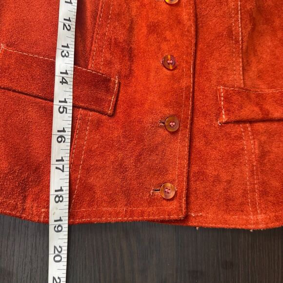 Winlit | Jackets & Coats | Vintage Leather Vest Womens Large Orange ...
